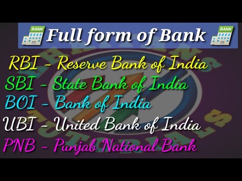 Full forms of all Bank names in English 🏦 Bank name abbreviation in ...