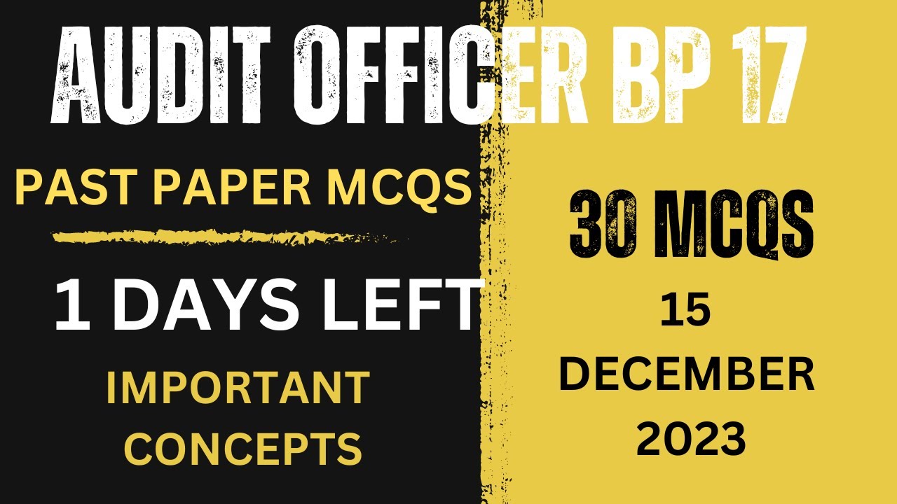Audit Officer Past Paper I Audit Officer BS 17 I TAXATION I #trending # ...