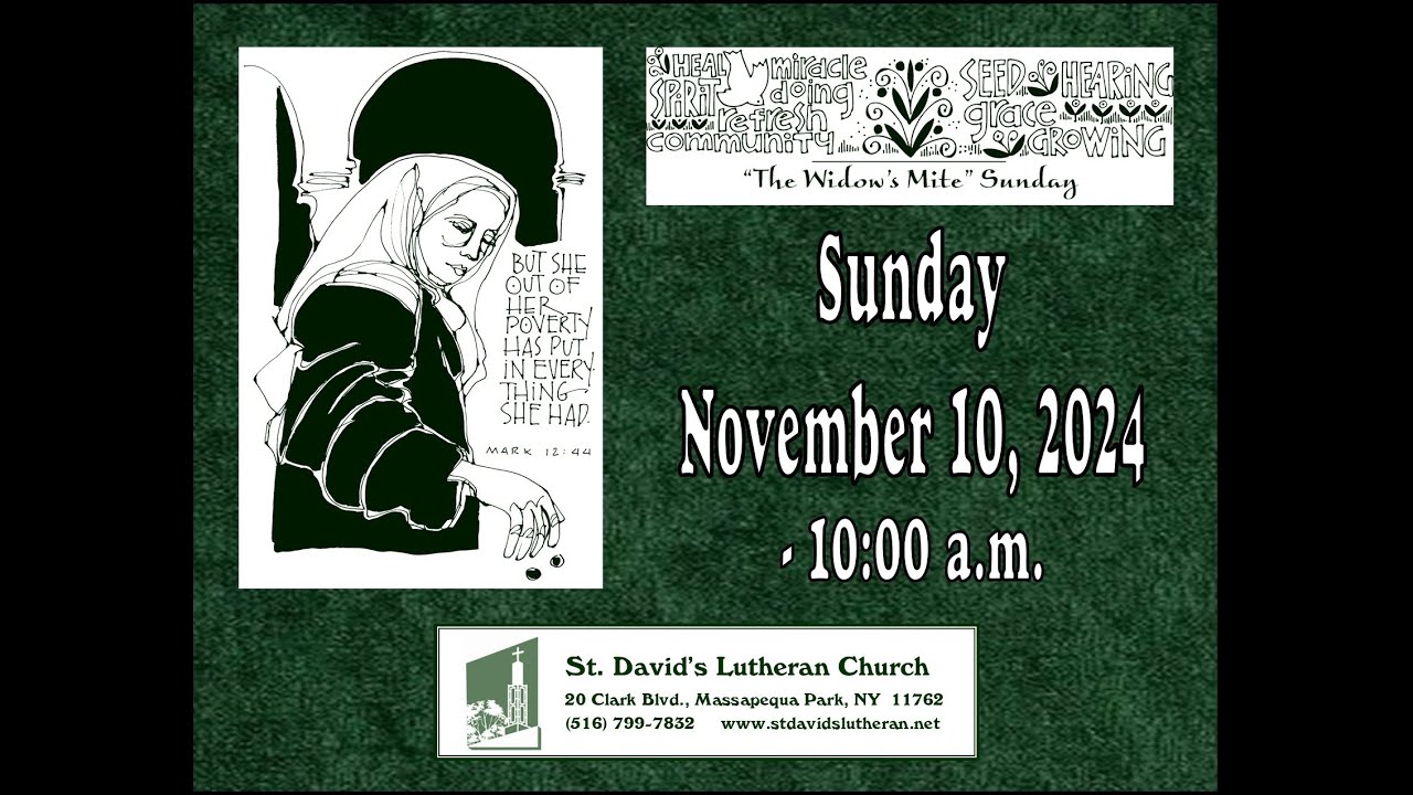 The Widow's Mite Sunday 11/10/24 - YouTube