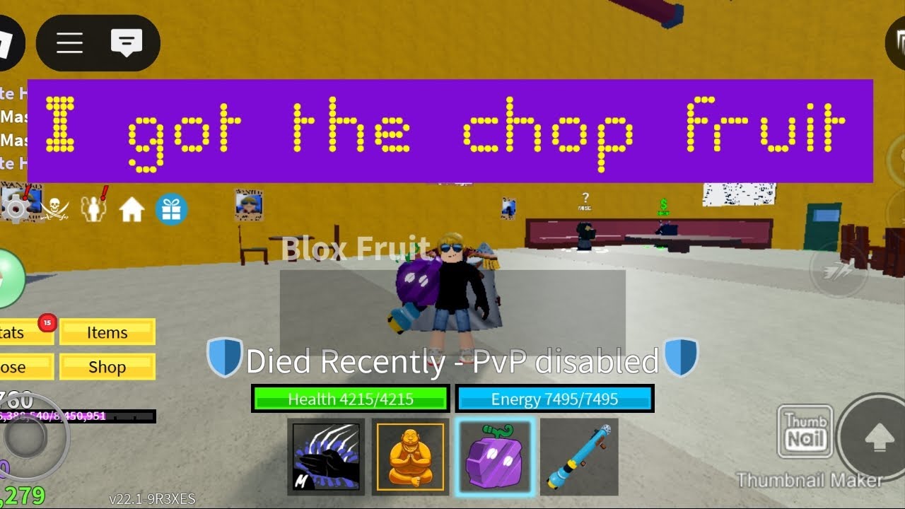 I got the chop fruit in blox fruits #thanksforwatching #roblox #gaming ...