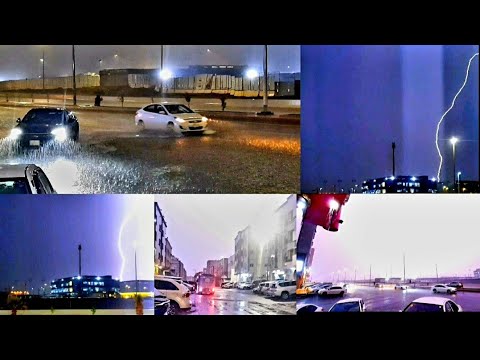 jeddah rain today thunder storm lightning saudi arabia 1January 2023 ...