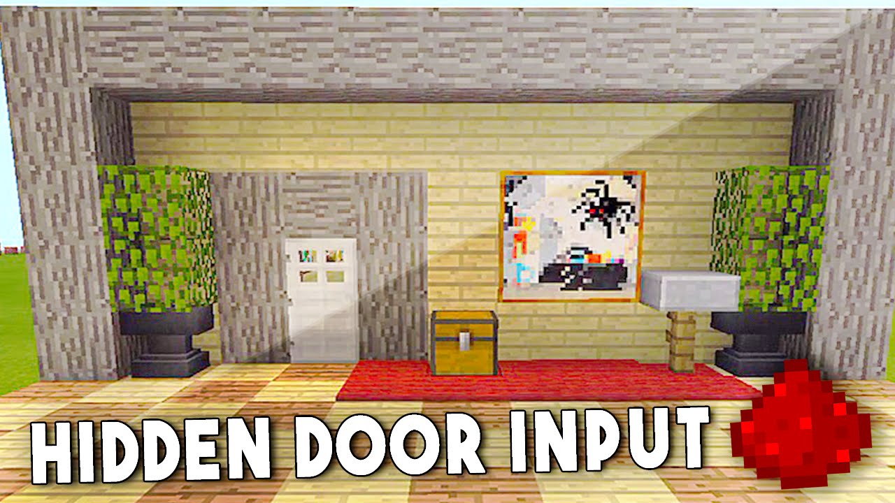 HIDDEN REDSTONE DOOR IN MCPE [ Redstone Tutorial ] - Minecraft PE ...