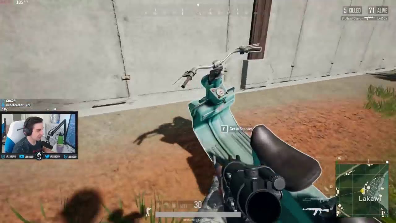 Shroud Trying New Scooter in PUBG - YouTube