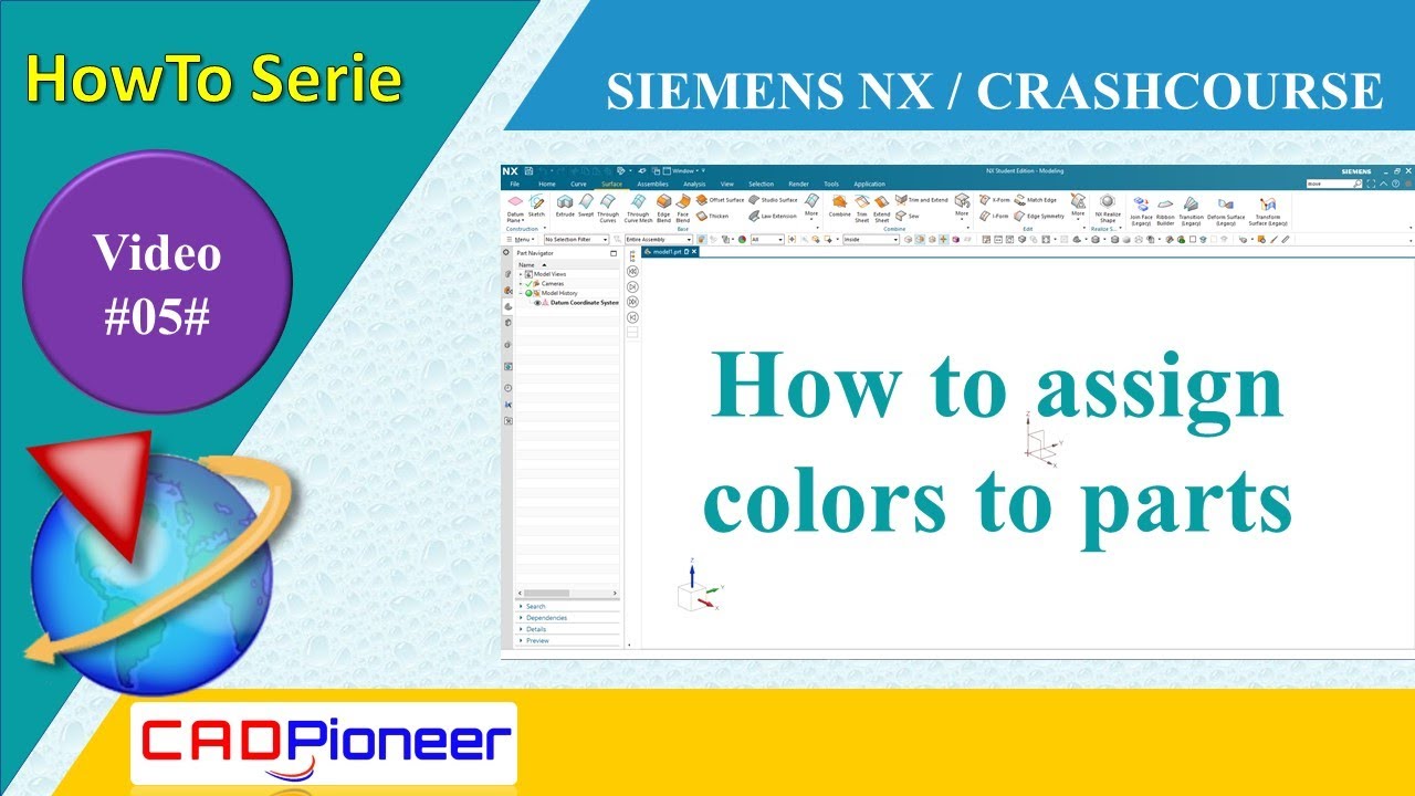 Siemens NX / HowTo Serie / How to assign colors to parts - YouTube