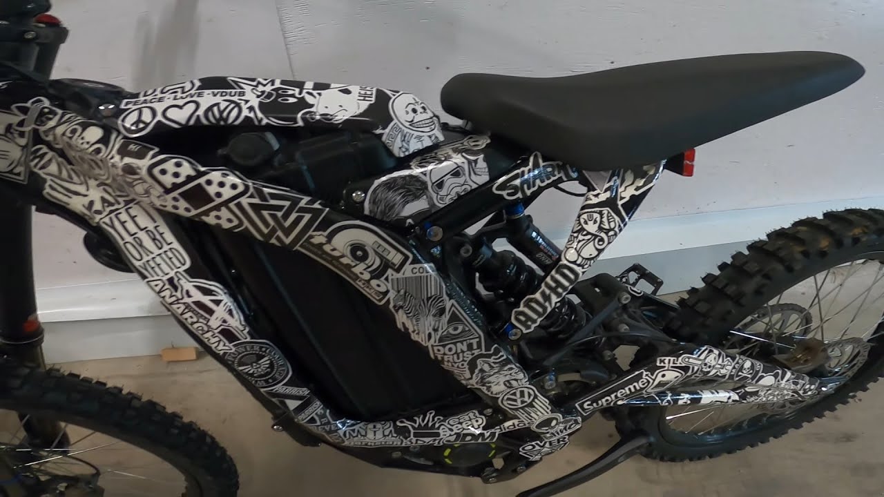 Sticker Bomb A Sur-Ron + clear coat - YouTube