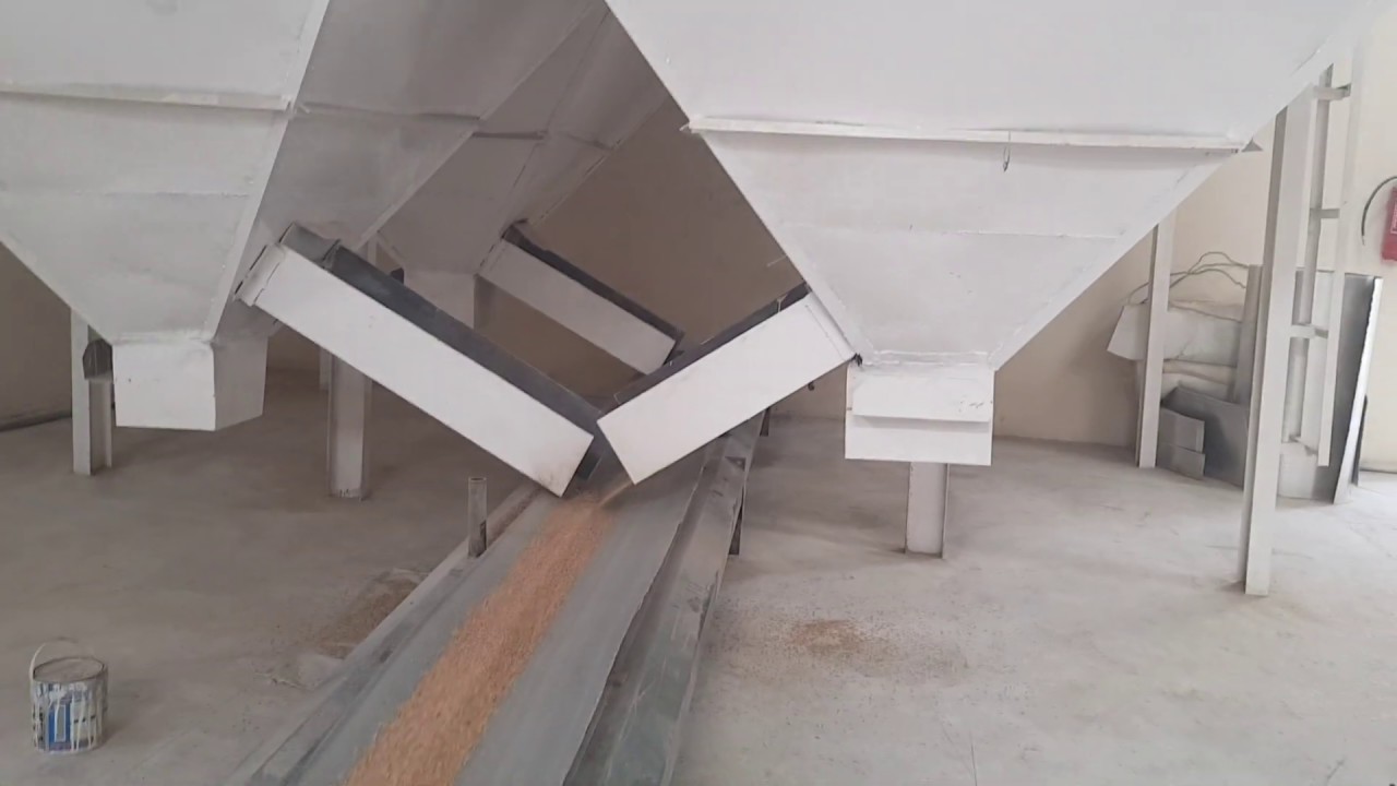 Rice Conveyor from Square Silos - YouTube