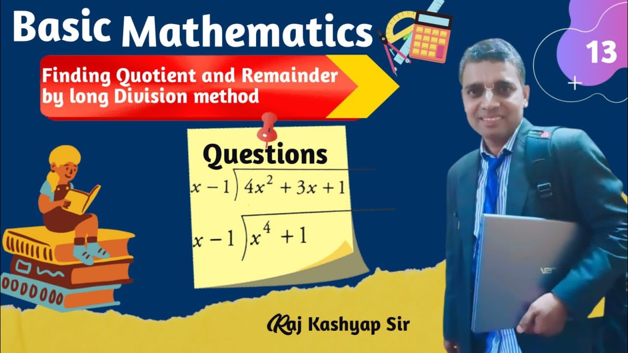 Basic Mathematics l finding Quotient & Reminder by long division Method ...