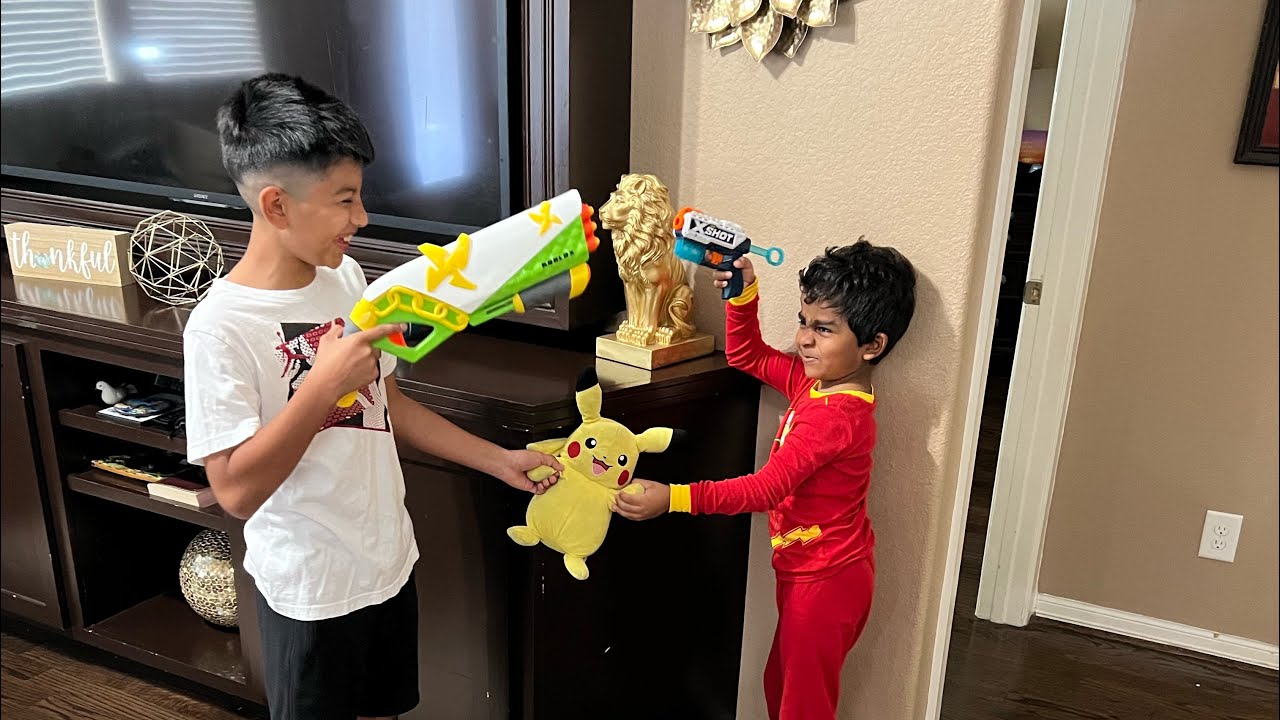 Saving Pikachu with Nerf Guns...Cops & Robbers Part 2!!! - YouTube