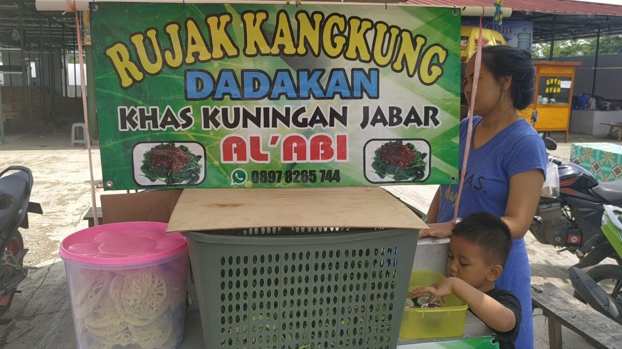 Rujak Kangkung (Lotek Kucur) Asem Pedas Dijamin Enak | Kuliner Subang ...
