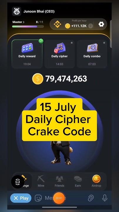 15 July hamster Kombat daily Cipher code | daily Cipher hamster Kombat today - YouTube