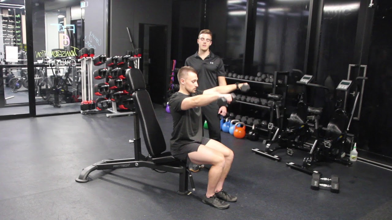 Seated DB Front Raise - YouTube