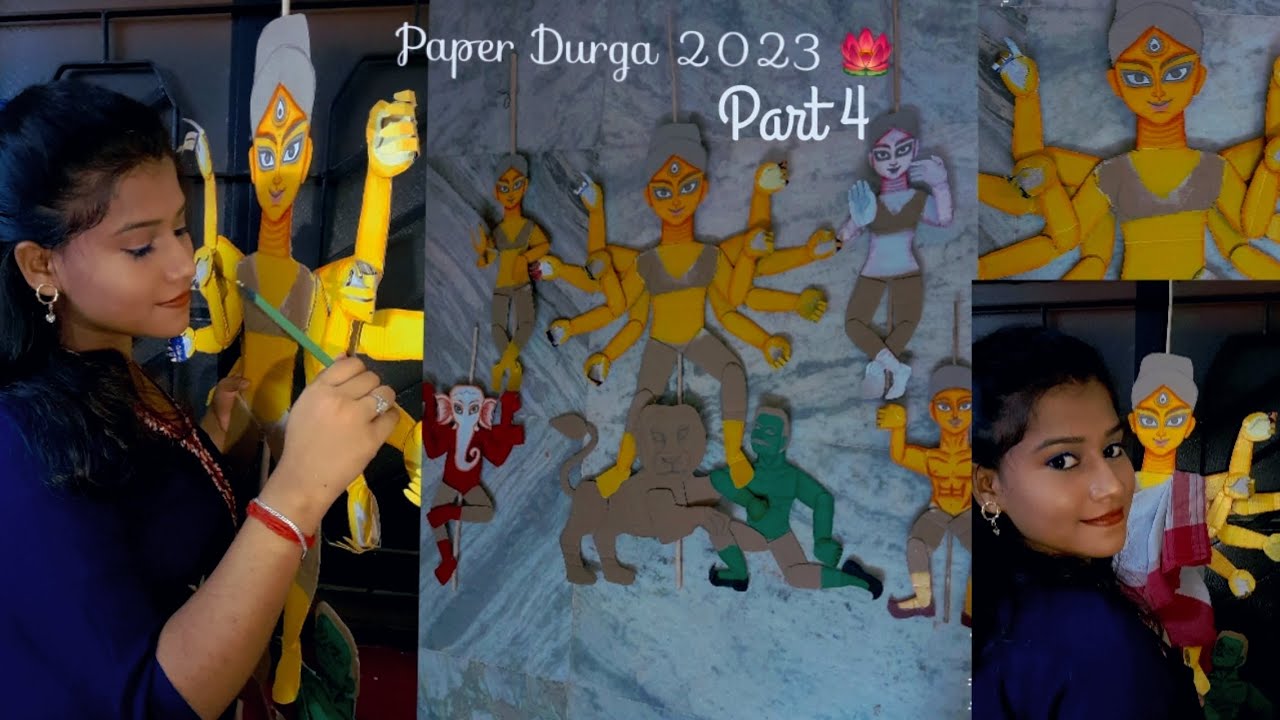 Paper Durga 2023 🪷 l Part 4 l Let's Paint My Paper Maa Durga l By ...