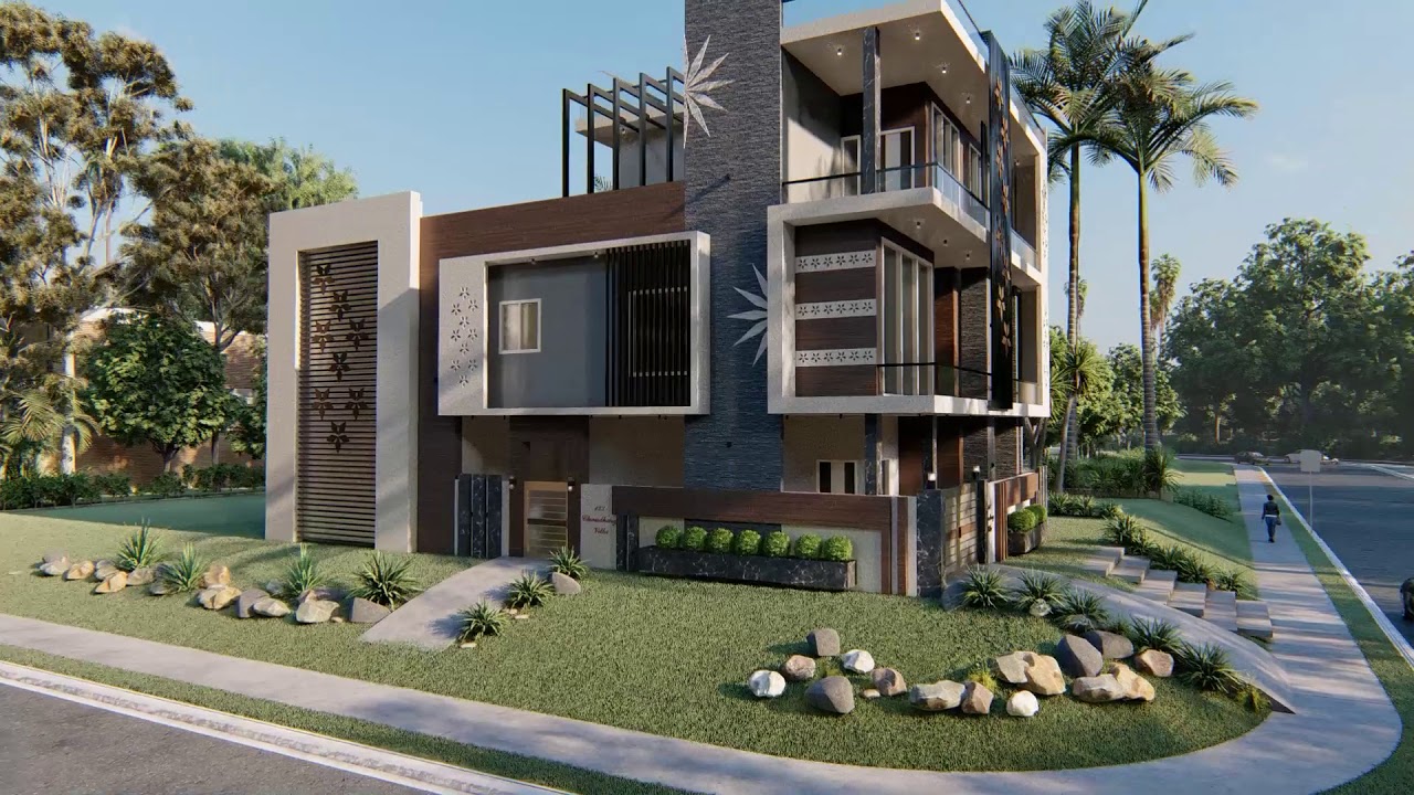 Modern Home Exterior Walk through Animation - YouTube