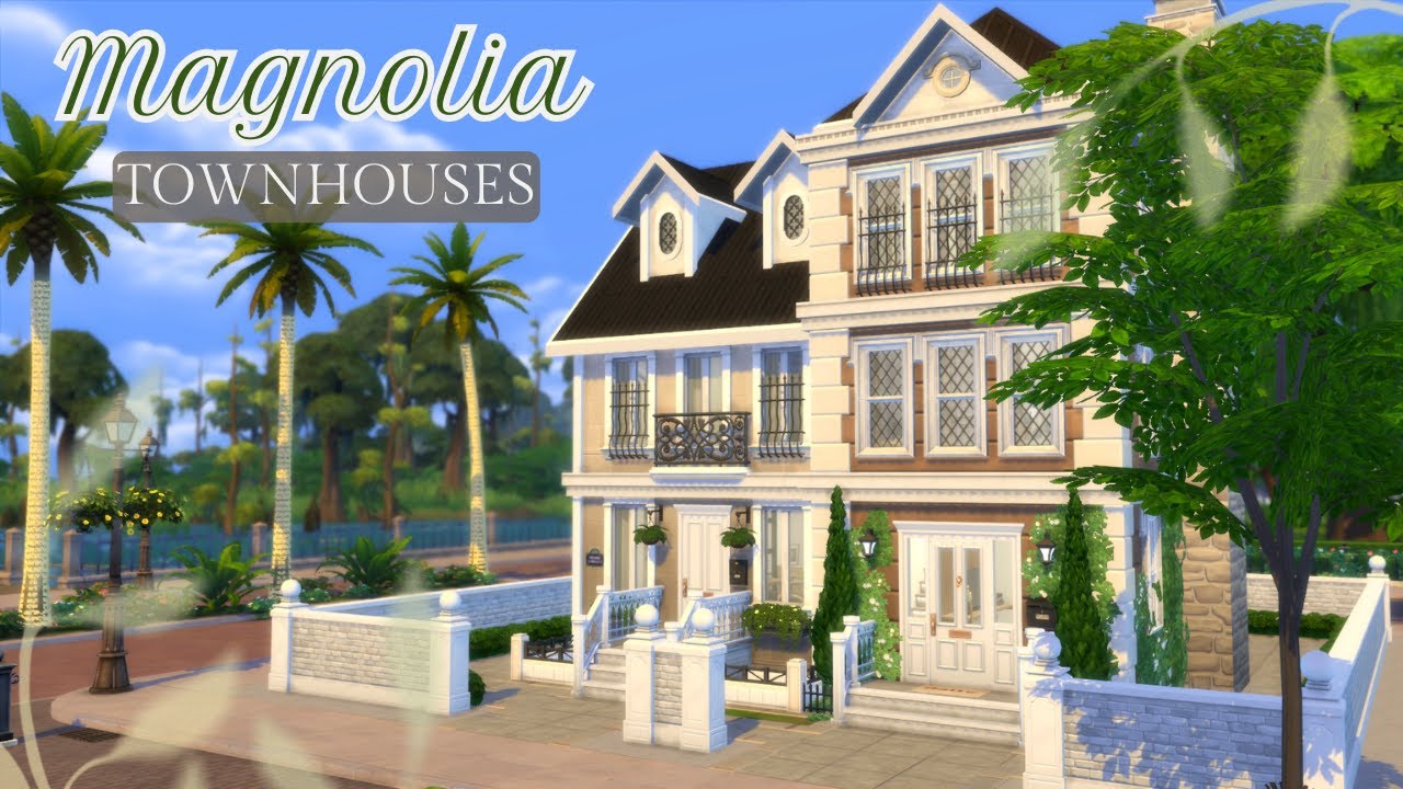 The Sims 4 Magnolia Townhouses CC-Build - YouTube