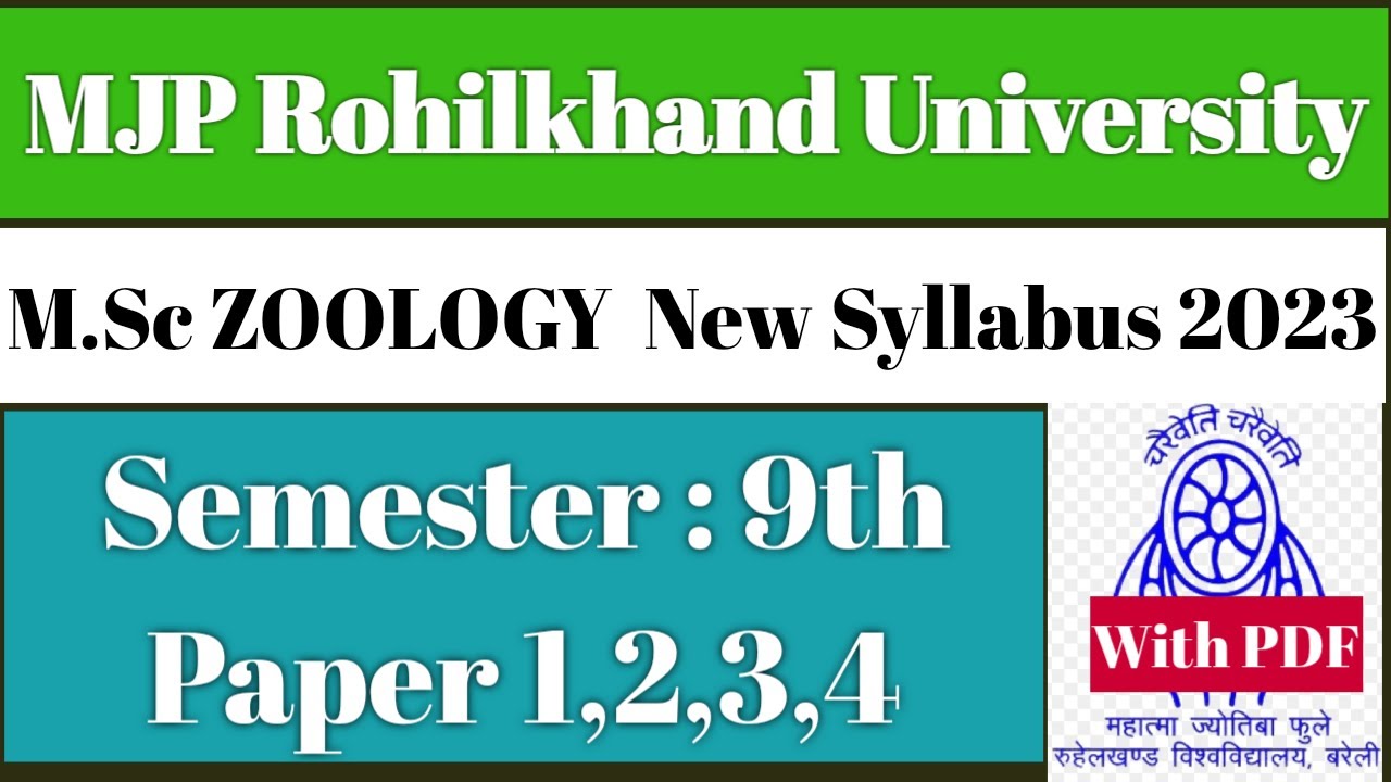 MJPRU M.Sc Zoology Syllabus & Subjects || Semester - 9th || सम्पूर्ण ...