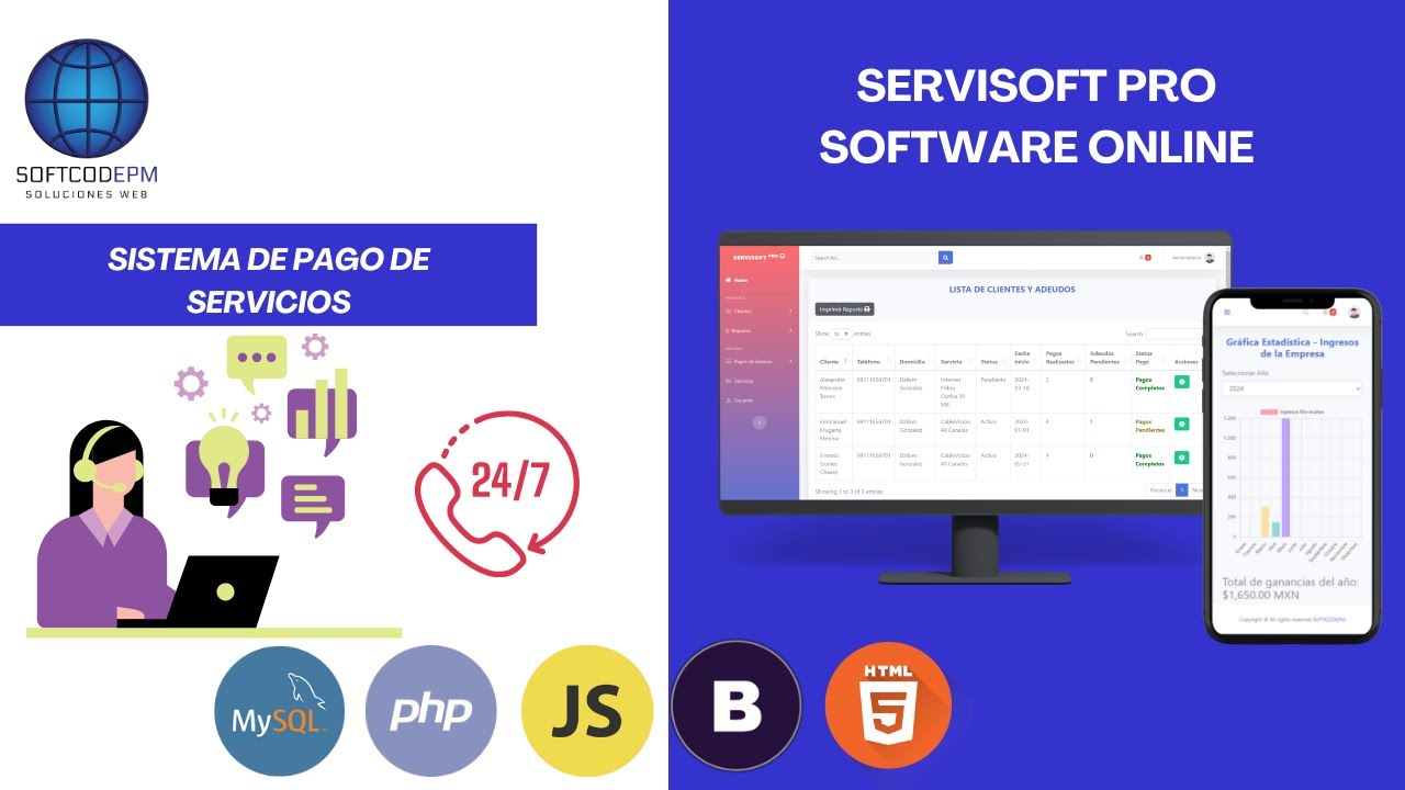 72. SERVISOFT PRO - Sistema De Pago De Servicios - PHP, AJAX, JS & MYSQL. - YouTube