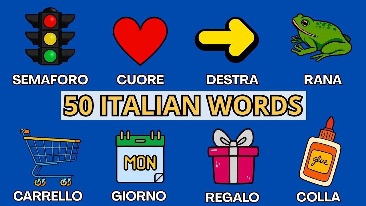 50 Must-know Italian Words for Beginners | A1-A2 Vocabulary | With ...