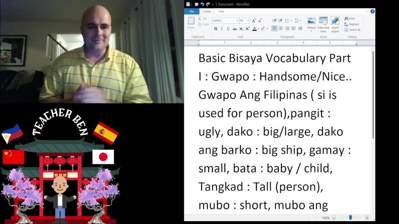 Basic Bisaya Vocabulary. Part I - YouTube