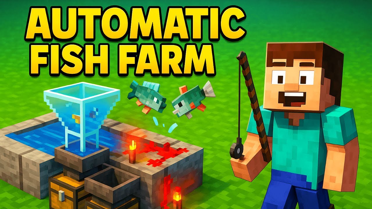 How To Build A Minecraft Java Automatic Fish Farm 2025 (Fast & Easy ...