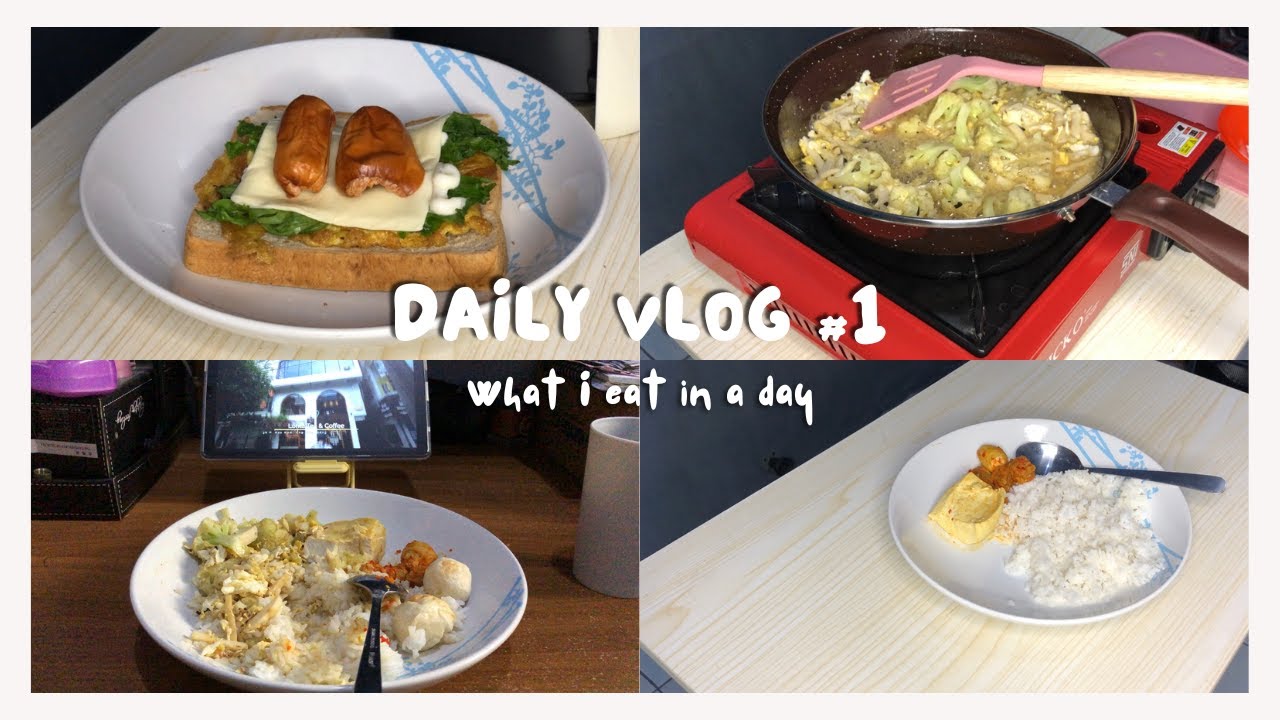 daily vlog #1: what I eat in a day, first day vlog! 🥪🥗 - YouTube