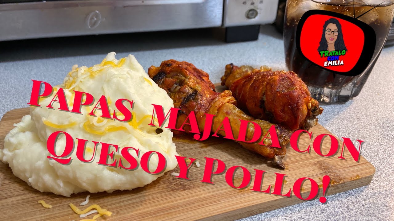 Como hacer Papas majadas con queso / Pollo frito! - YouTube