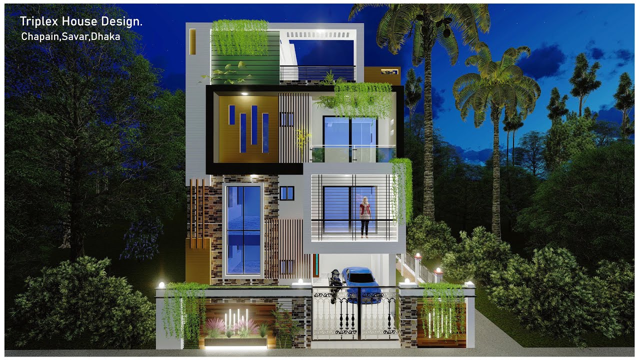 Triplex House Design in Bangladesh,Modern Triplex House design,Small ...