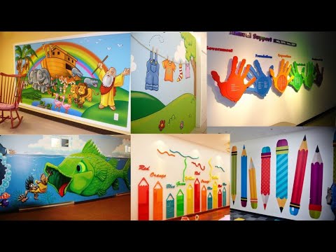 Classroom 3D wall painting ideas/3D School decoration ideas/Wall ...