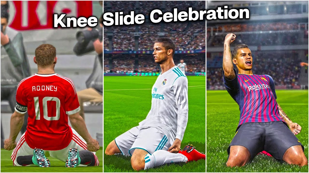Knee Slide Celebrations From PES 2005 to 2023 - YouTube