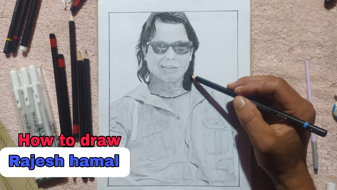 How to draw Rajesh hamal || Rajesh hamal drawing || Rajesh hamal ko ...