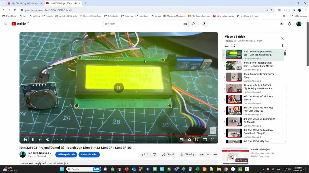 [DevKit Stm32F103] Bài 2: Lịch Vạn Niên Stm32 Stm32F1 Stm32F103 - YouTube