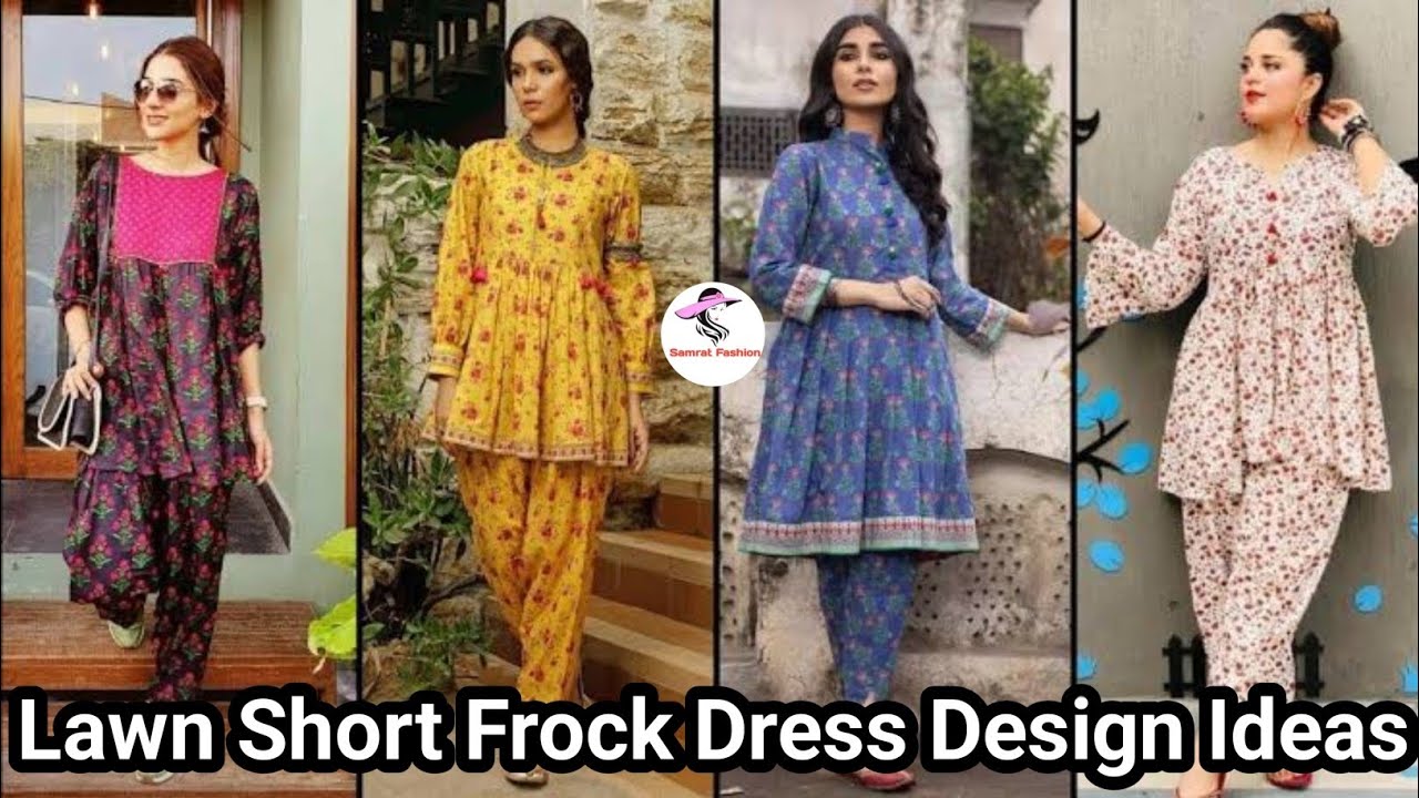 Lawn Short Frock Designs 2024 | frock Design for Girls | Lawn Dress ...