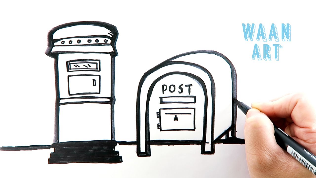 Drawing cartoon | Mail / Post Box วาดรูปตู้จดหมาย - YouTube