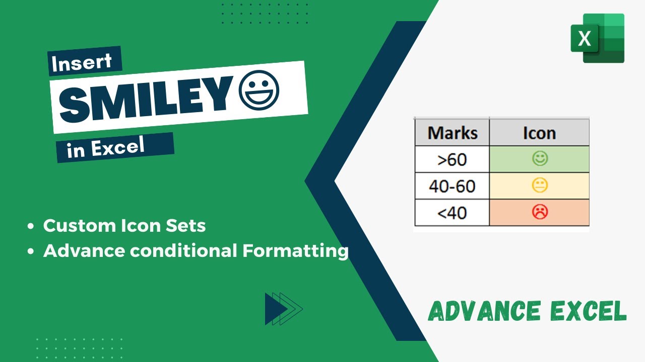 Insert Custom Icon in conditional Formatting | Insert Smiley | Insert ...