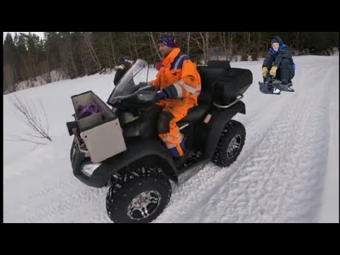 Hanging On The Back of An ATV With SKIS At High SPEED! - YouTube