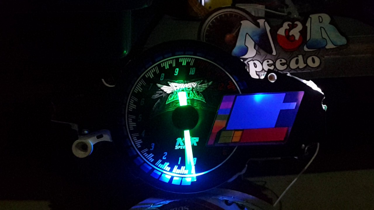 Custom speedo new vixion+rpm led - YouTube