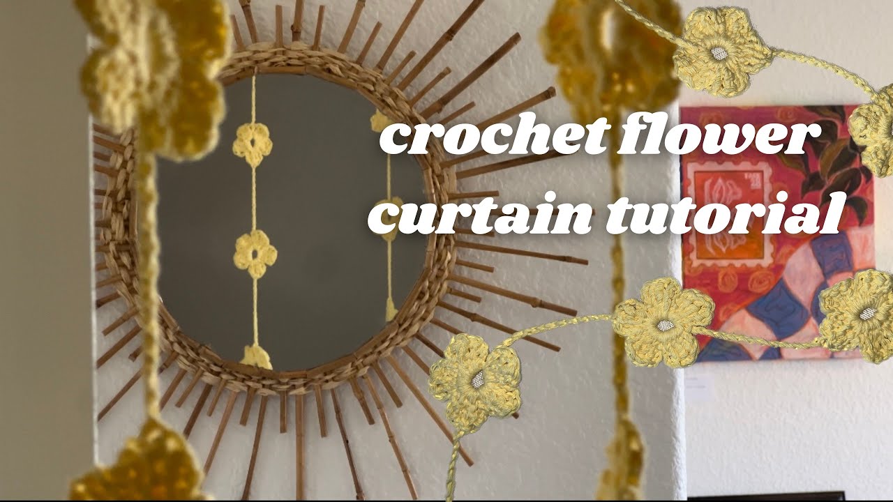 crochet flower curtains tutorial - YouTube