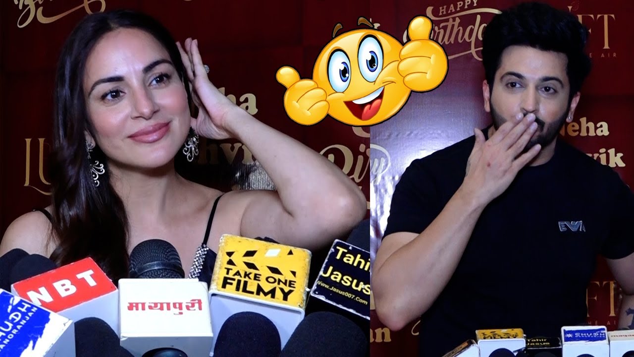 Shradha Arya And Dheeraj Dhoopar 😍 Byte At Neha Adhvik Mahajan Birthday Bash | Kundali Bhagya ...