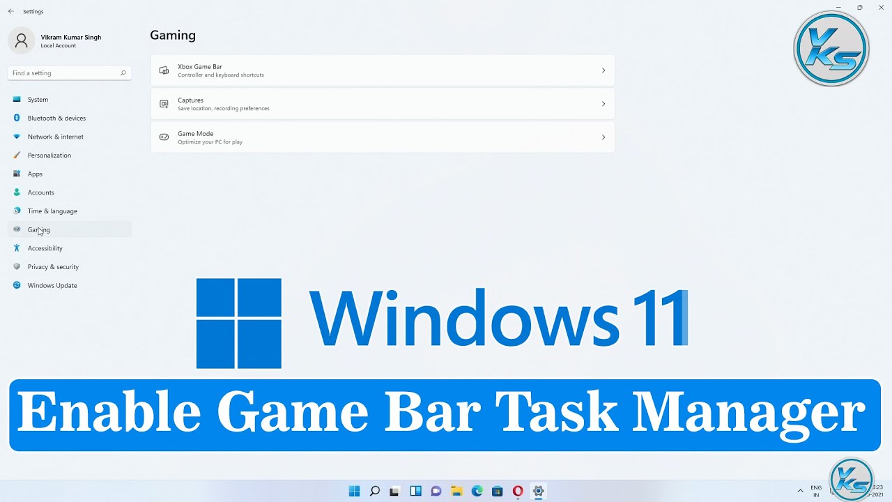How To Enable the Game Bar Task Manager On Windows 11 - YouTube