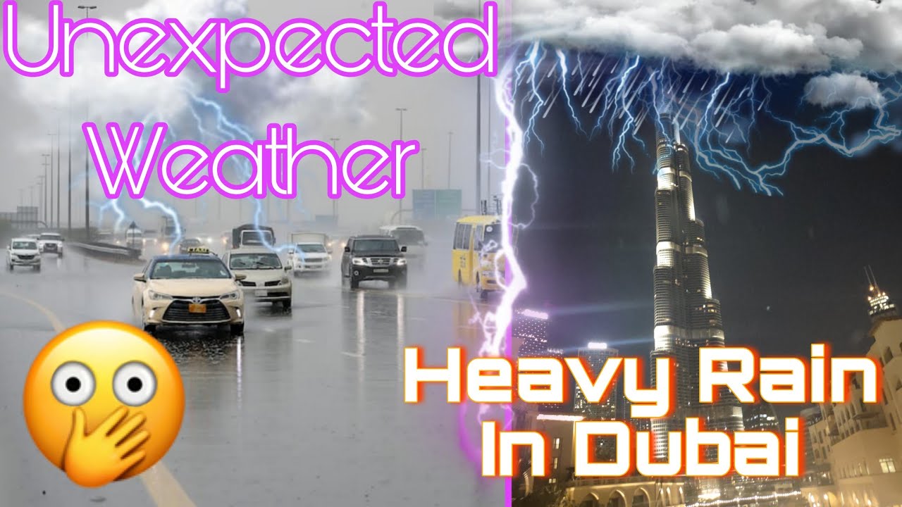 Heavy Rain Drops In Dubai UAE😱 || Flooded Roads In Dubai Today ...