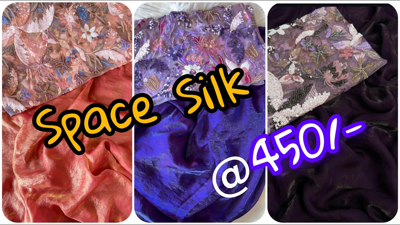 Space Silk Saree 450/- Best collection for plain Sarees .... Lakshmi's ...