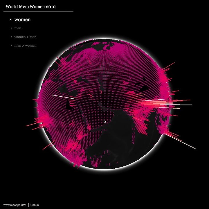 [Three.js] Simulate World Population - Optimized and animated 3D globe ...