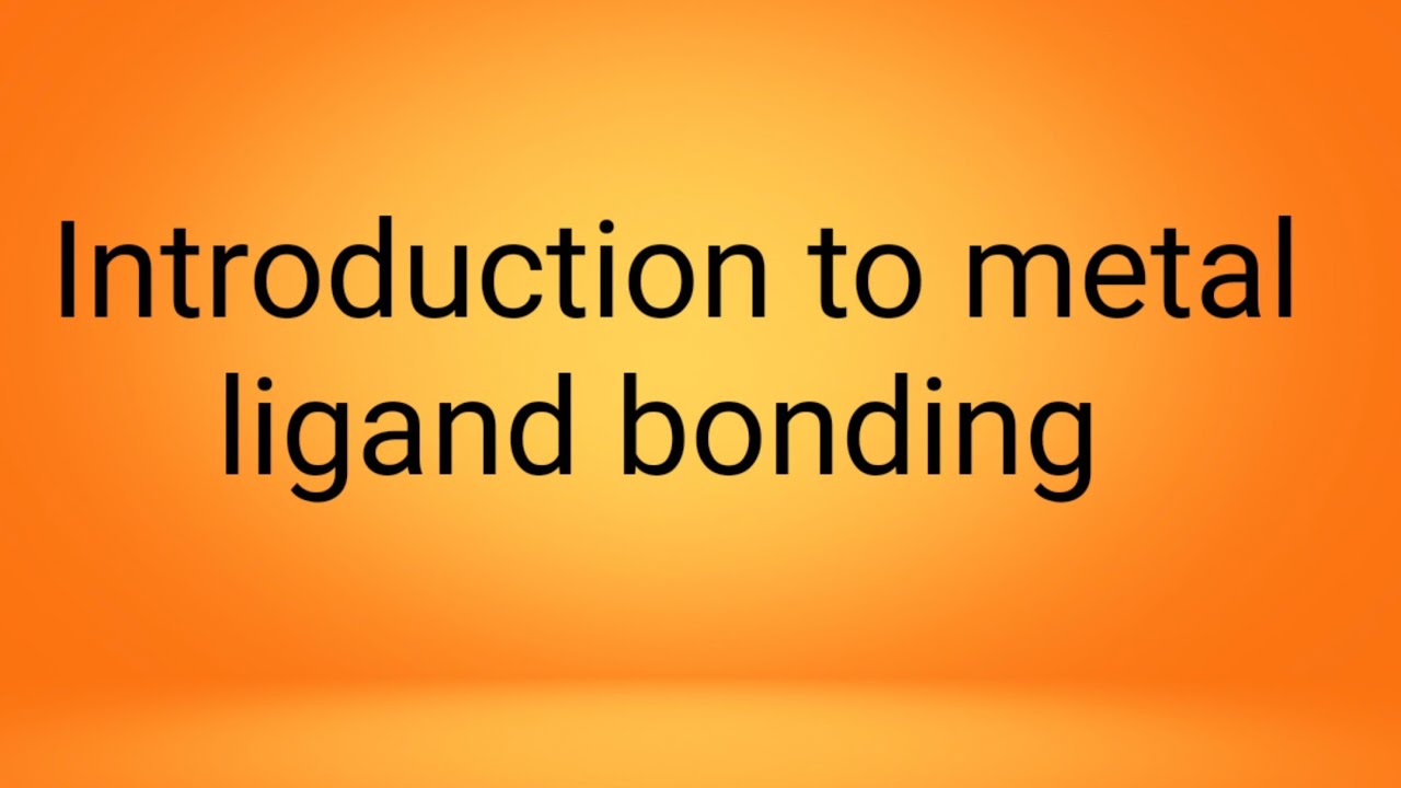 Bonding in transition metal complexes - YouTube