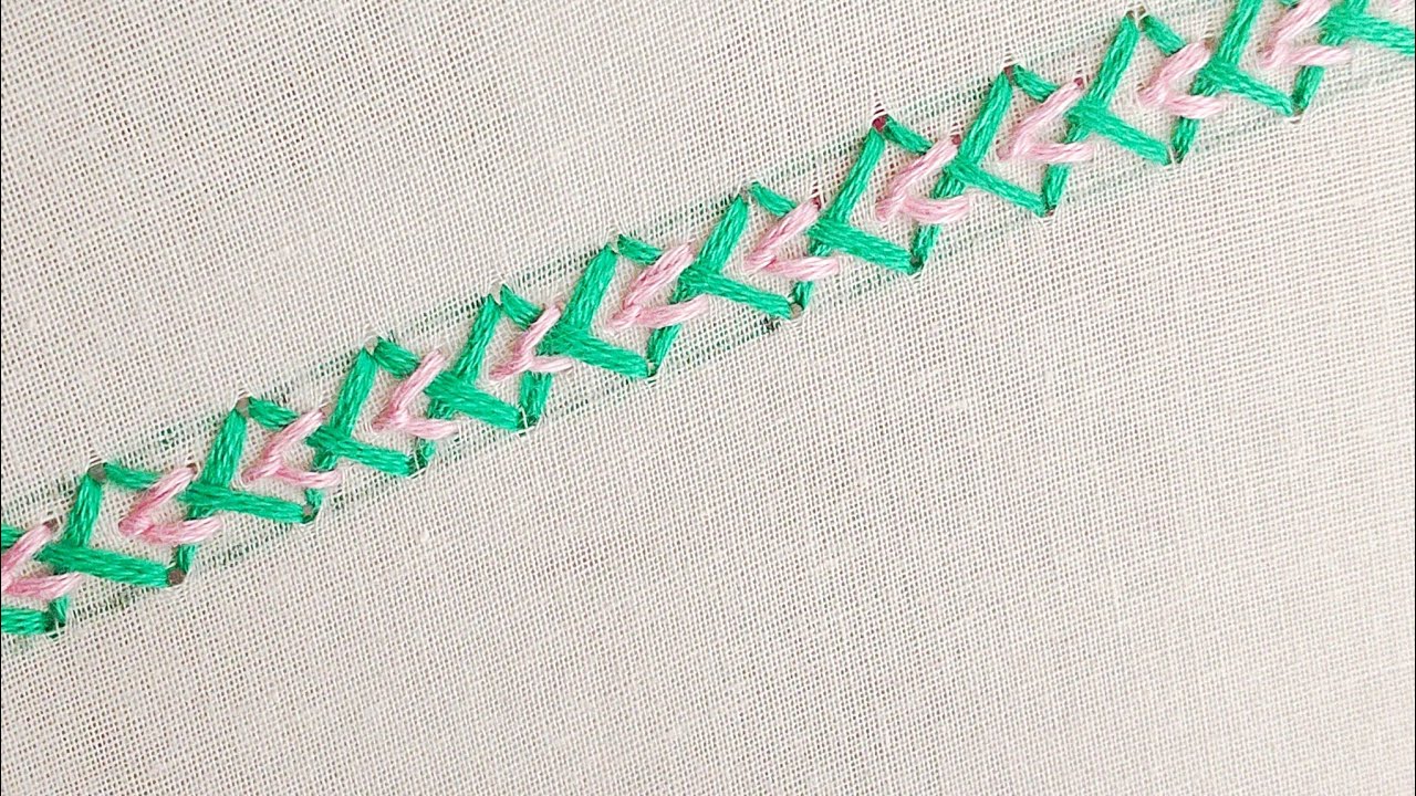 Cross Stitch variation Border Line Design //Basic hand embroidery for ...