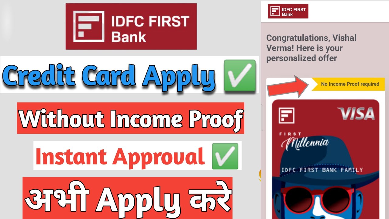 IDFC Credit Card Apply |Without Income Proof|lDFC First Bank Credit ...