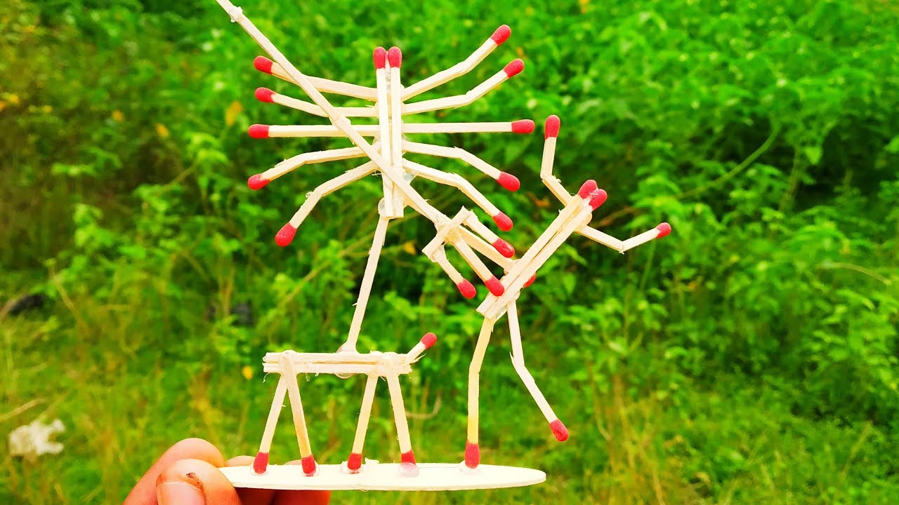 Matchstick durga idol making। DIY durga mata making from matchstick ...