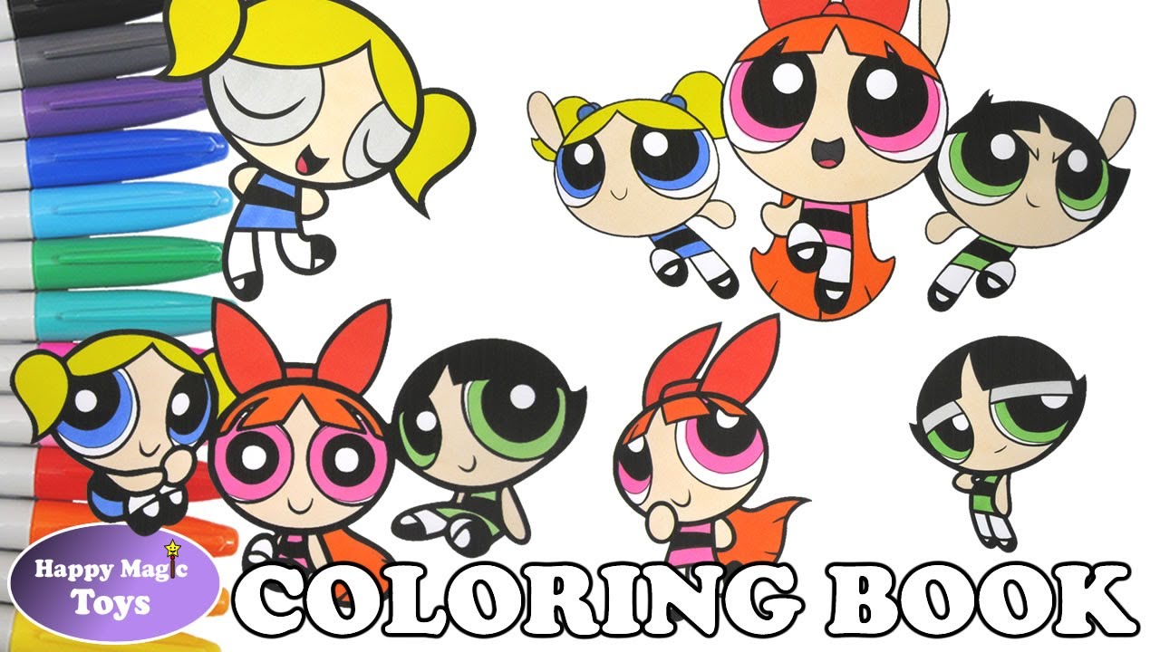 Powerpuff Girls Coloring Book Pages Compilation 6 Buttercup Bubbles ...