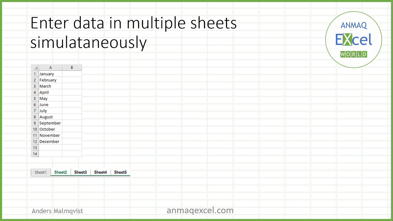 Enter Data In Multiple Sheets Simultaneously YouTube Enter Data In Multiple Sheets Simultaneously YouTube