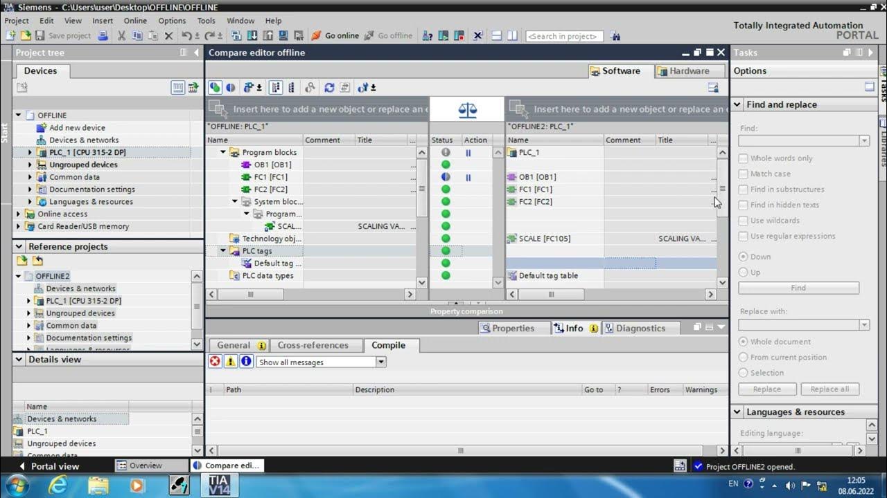 TIA Portal Comparison Modes: What You Need To Know (Offline/Offline ...