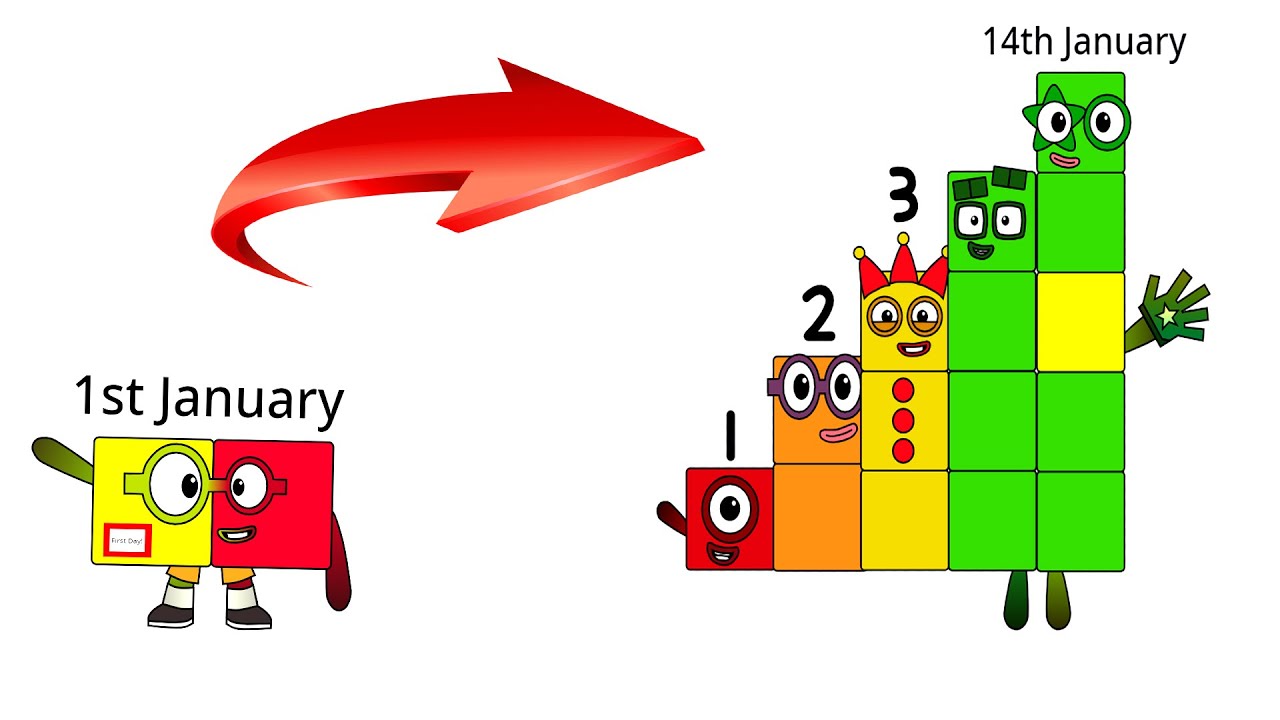 Numberblocks REtro Dateblocks Band 1 to 15 full - YouTube