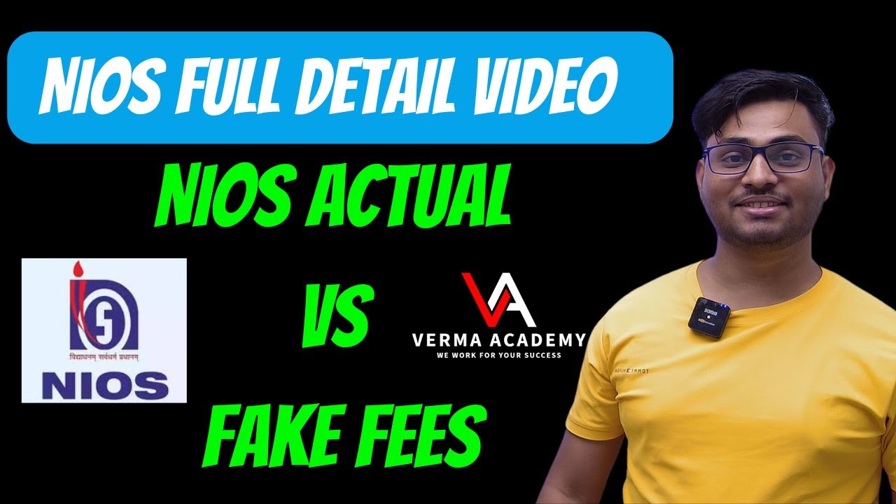 NIOS ACTUAL VS FAKE FEES | NIOS FULL DETAIL | NIOS ADMISSION OPEN ...